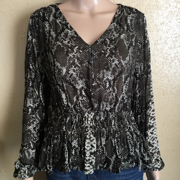 H&M | Tops | Hm Snake Print Blouse | Poshmark